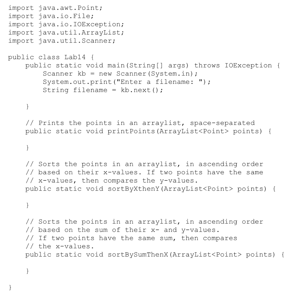 Solved Write Code Using Java Starter Code Make Sure The 