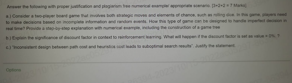 Solved Answer the following with proper justification and | Chegg.com
