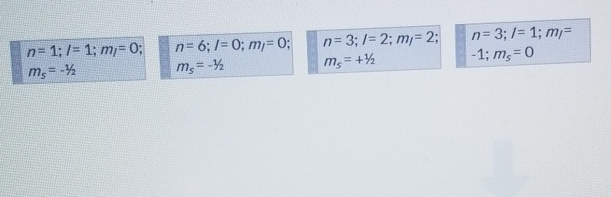 Solved Choose whether each of the following sets of quantum | Chegg.com