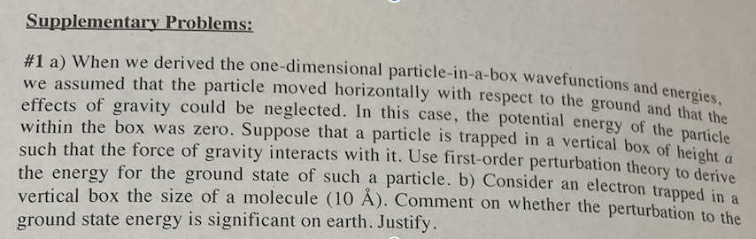 Solved Supplementary Problems: \#1 a) When we derived the | Chegg.com