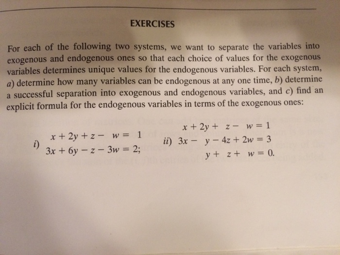 Solved EXERCISES For each of the following two systems, we | Chegg.com