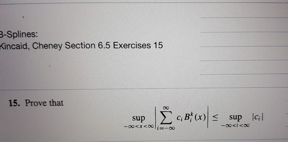 Solved 3-Splines: Kincaid, Cheney Section 6.5 Exercises 15 | Chegg.com