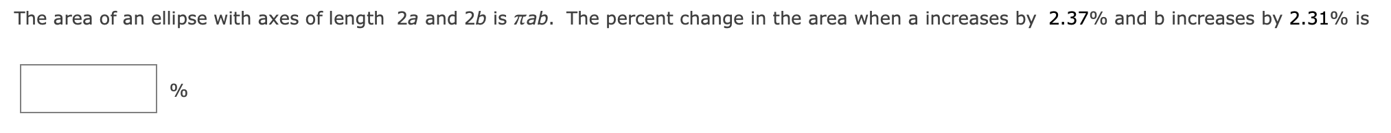Solved The area of an ellipse with axes of length 2a and 2b | Chegg.com