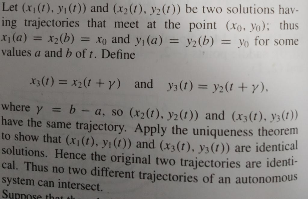 Solved Let (x1(t),y1(t)) and (x2(t),y2(t)) be two solutions | Chegg.com