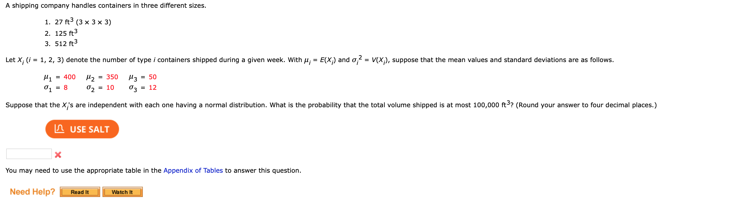Solved A shipping company handles containers in three | Chegg.com