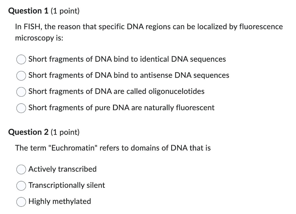 Solved In FISH, the reason that specific DNA regions can be | Chegg.com