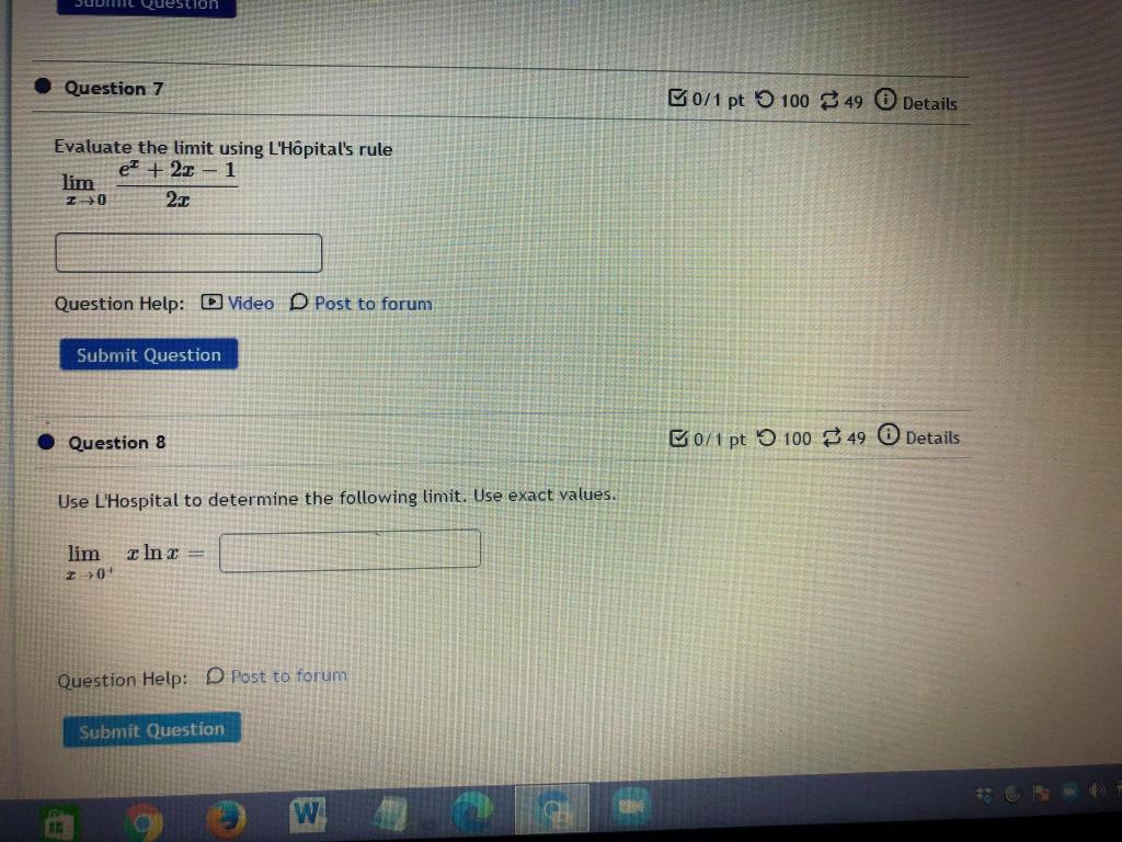 Solved Question Question 7 B0/1 pt 100 49 Details Evaluate | Chegg.com Solved Question Question 7 B0/1 pt 100 49 Details Evaluate | Chegg.com