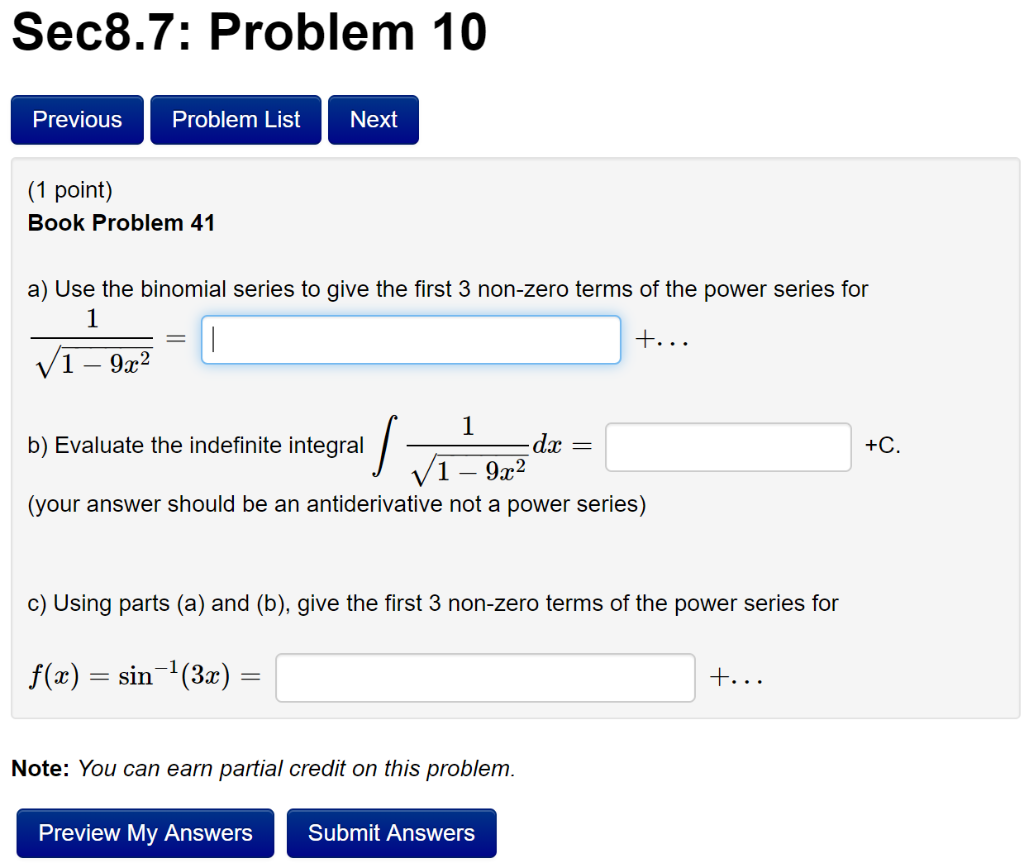 Solved Sec8.7: Problem 10 Previous Problem List Next (1 | Chegg.com