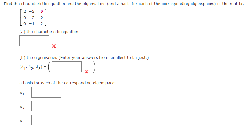 Solved the characteristic equation and the eigenvalues (and | Chegg.com