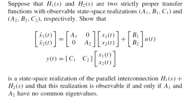 Solved Suppose that H(s) and H2(s) are two strictly proper | Chegg.com
