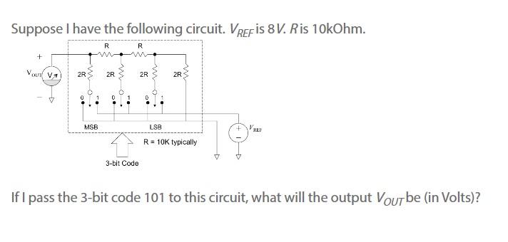 Solved Suppose I have the following circuit. VREF is 8V.R is | Chegg.com