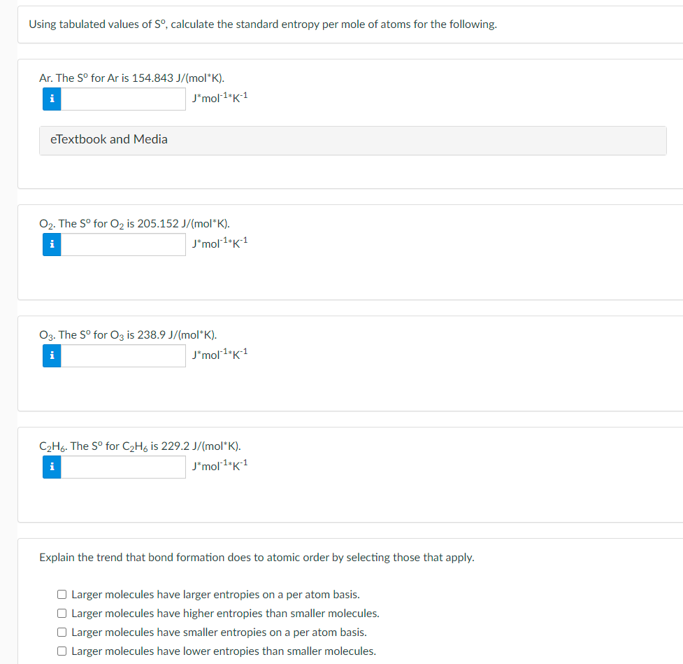 Solved Using tabulated values of Sº, calculate the standard | Chegg.com