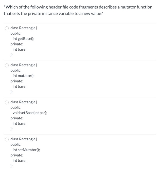 Solved Which of the following header file code fragments | Chegg.com