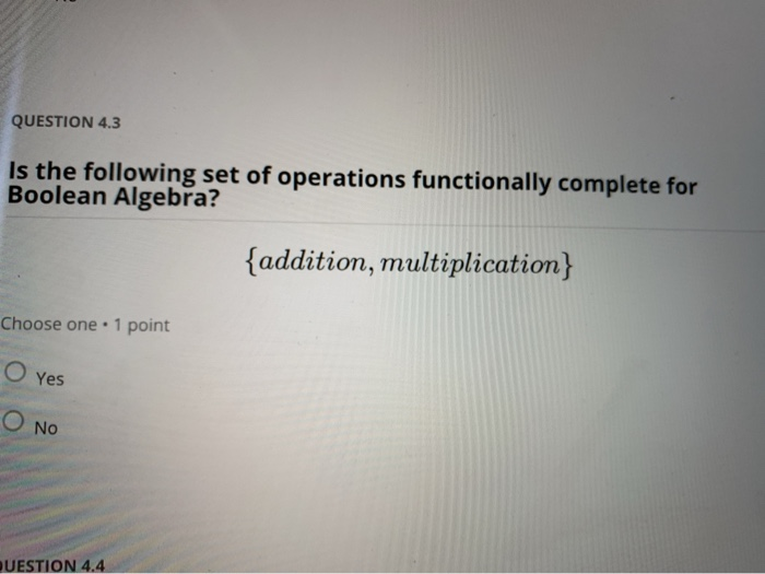 Solved QUESTION 4.3 Is the following set of operations | Chegg.com