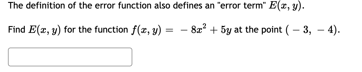 Solved The definition of the error function also defines an | Chegg.com