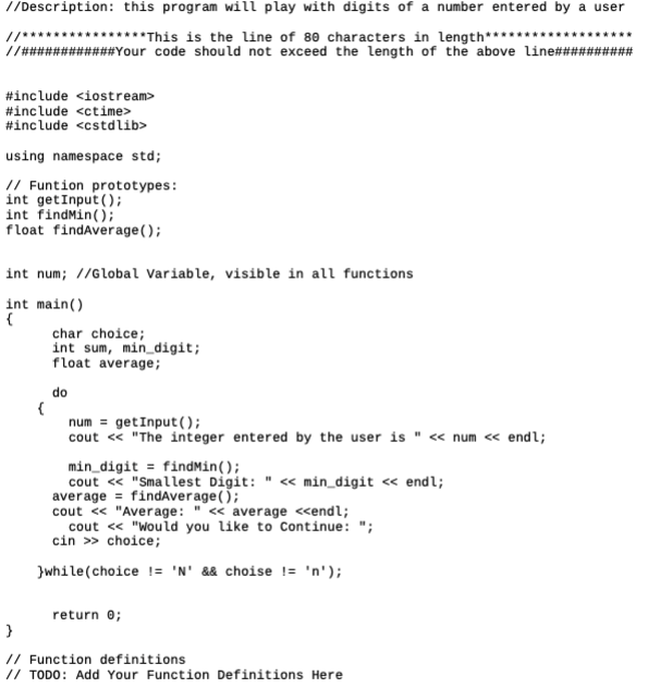 Solved Please help me with this function program in c++ The | Chegg.com