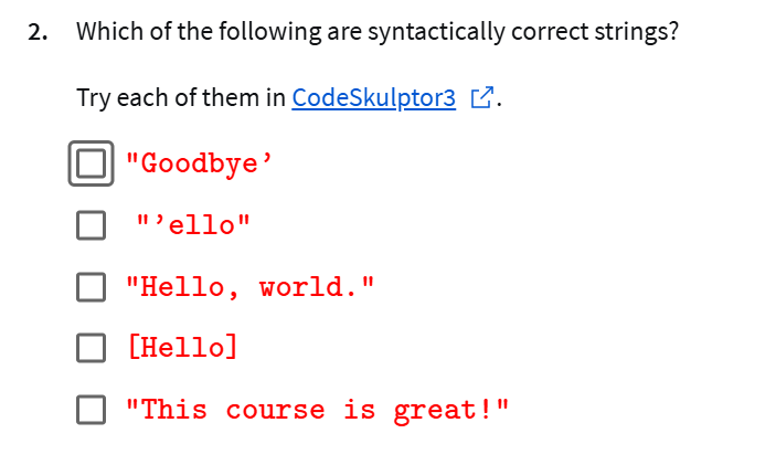 Solved Which of the following are syntactically correct | Chegg.com