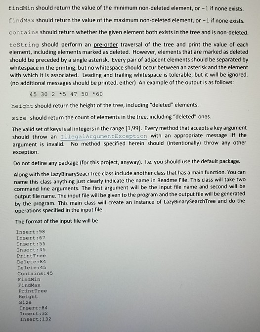 Binary Search Trees With Lazy Deletion The Task Of