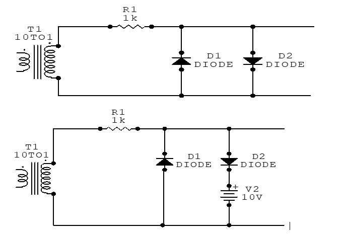 Solved T1 10 TO 1 T1 10T01 lee. R1 1 k R1 1 k D1 DIODE D1 | Chegg.com