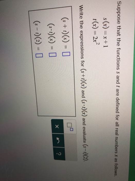 Solved Suppose that the functions s and t are defined for | Chegg.com