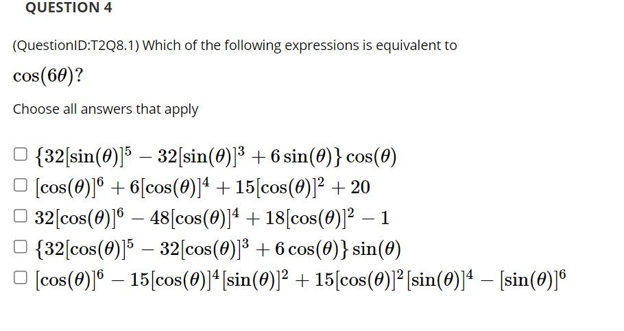Solved (QuestionID:T2Q8.1) Which of the following | Chegg.com
