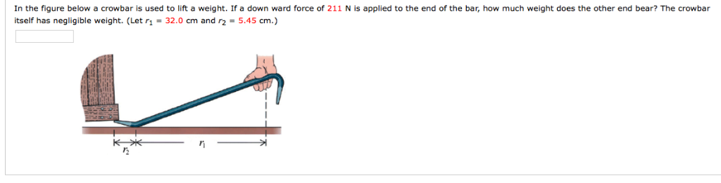 Solved In the figure below a crowbar is used to lift a | Chegg.com