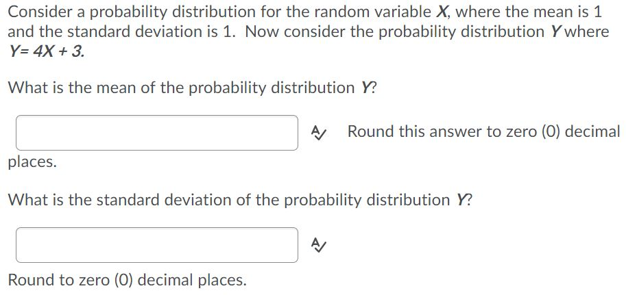 Solved Consider a probability distribution for the random | Chegg.com