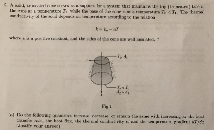 Solved A solid, truncated cone serves as a support for a | Chegg.com
