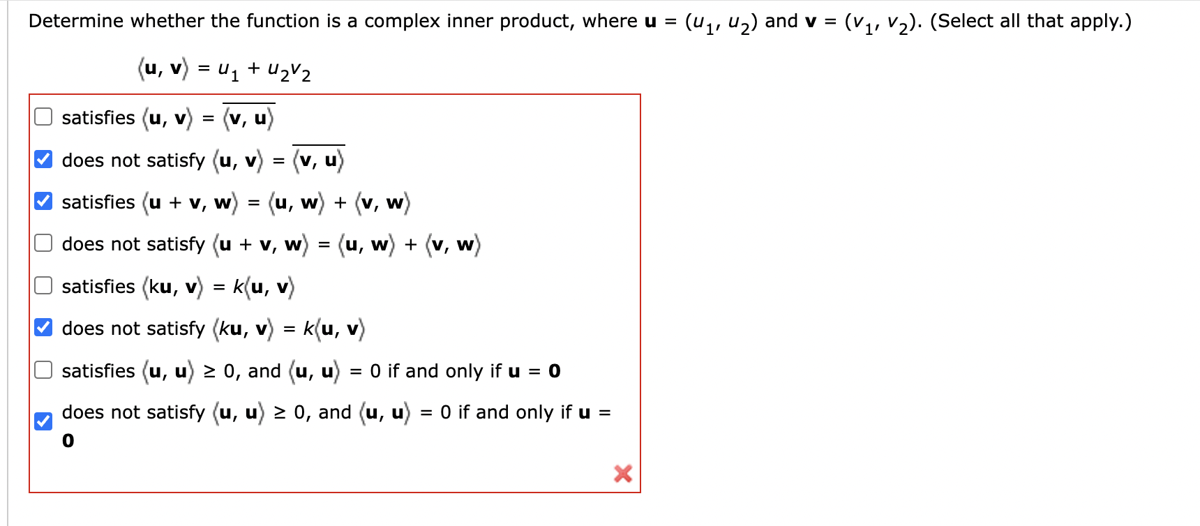 Solved Determine whether the function is a complex inner | Chegg.com