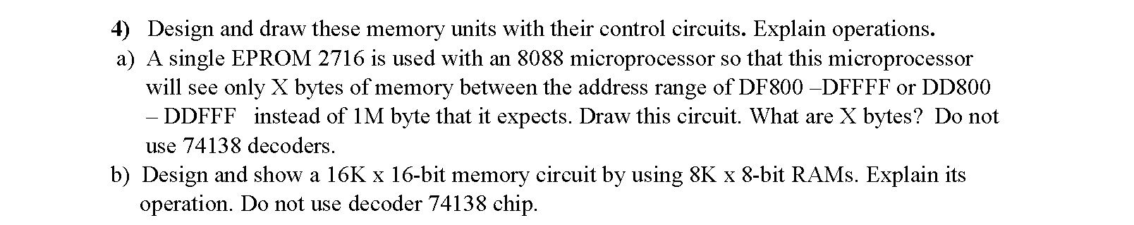 4) Design and draw these memory units with their | Chegg.com