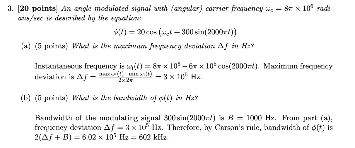 Solved For part B could someone explain to me why B=1000 Hz? | Chegg.com