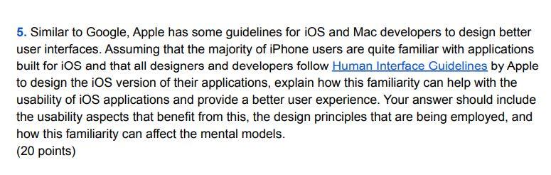 Solved 5. Similar to Google, Apple has some guidelines for | Chegg.com