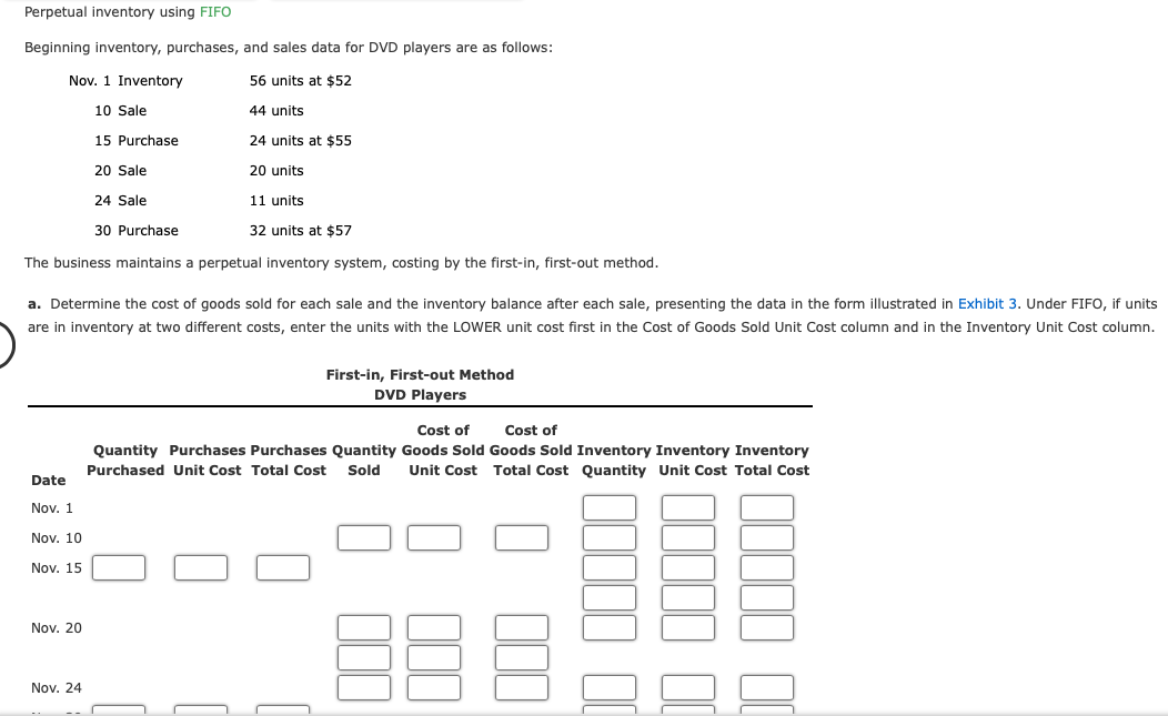 Solved Perpetual inventory using FIFO Beginning inventory, | Chegg.com