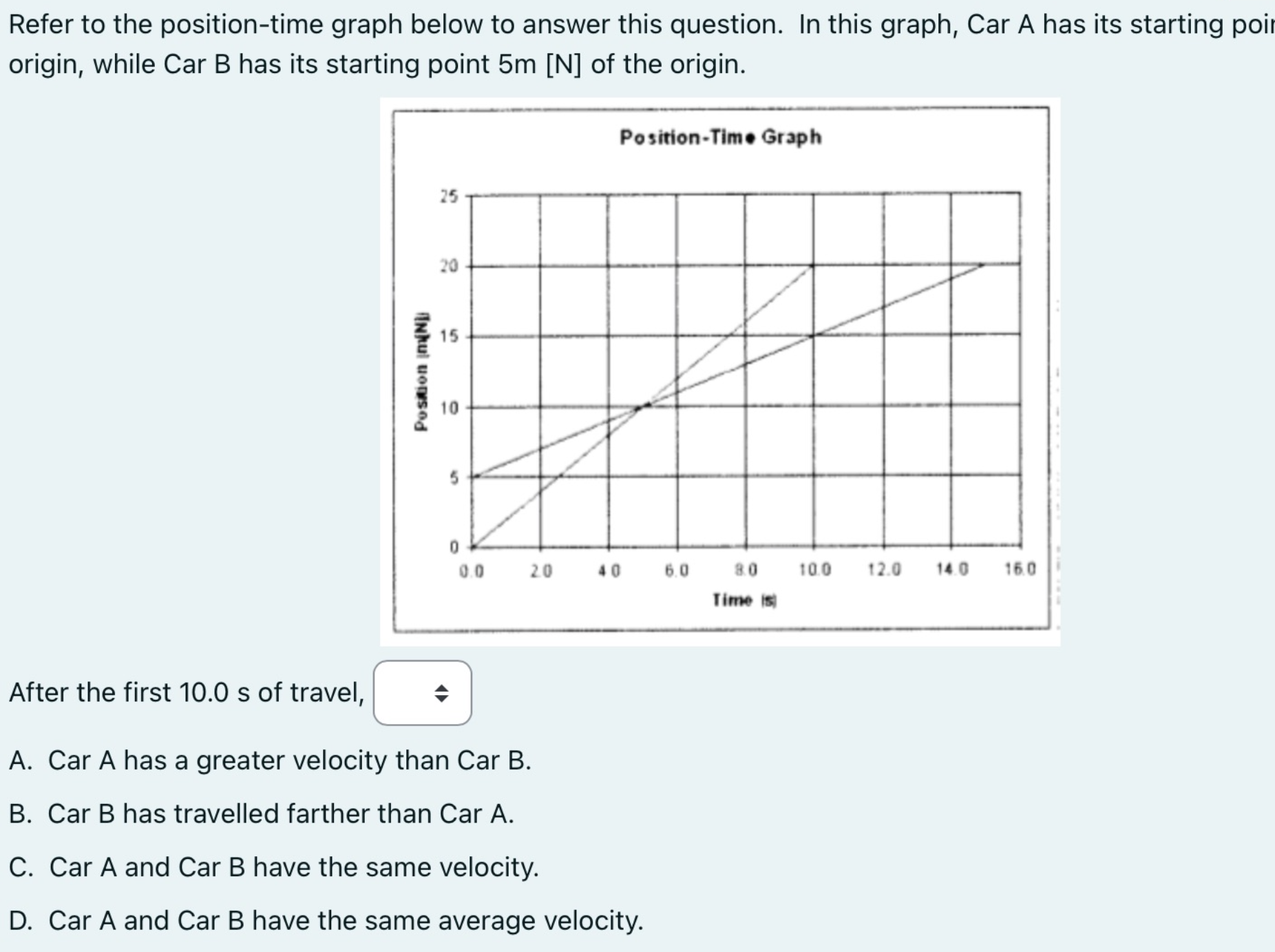 Solved Refer to the position-time graph below to answer this | Chegg.com