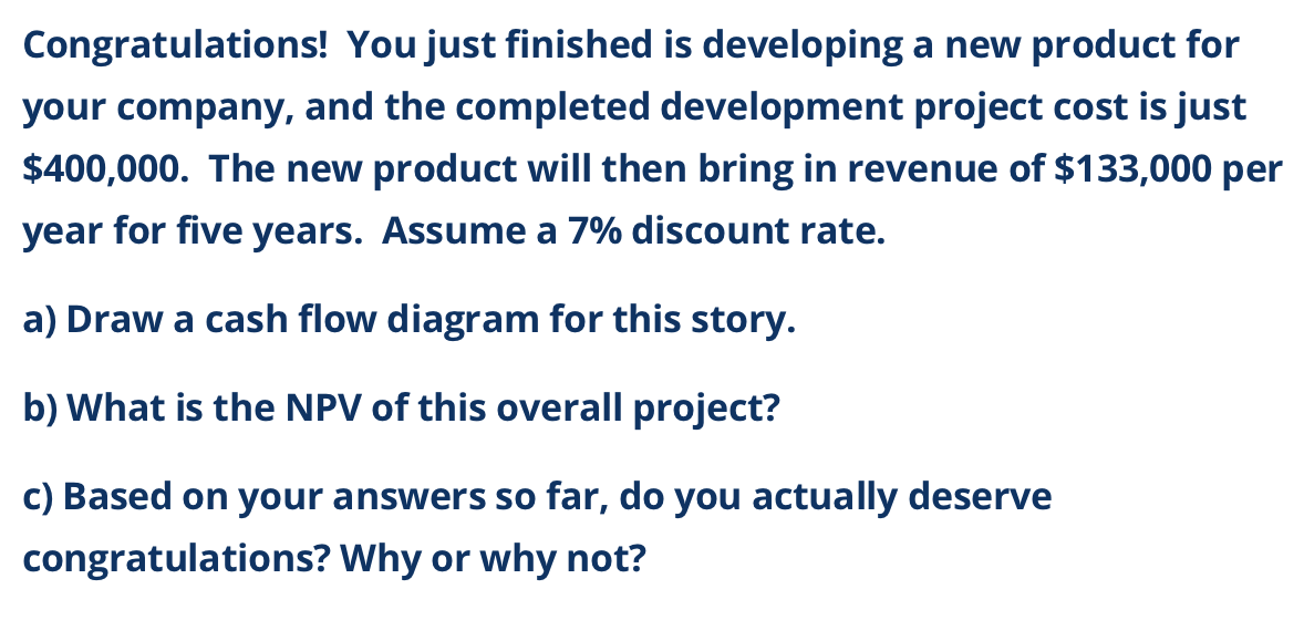 Solved Congratulations! You just finished is developing a | Chegg.com