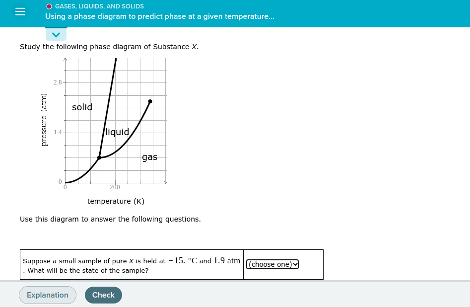 Solved = O GASES, LIQUIDS, AND SOLIDS Using a phase diagram | Chegg.com