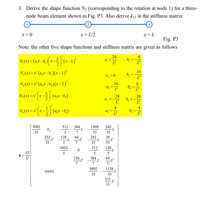 Derive The Shape Function N2 Corresponding To The 2842