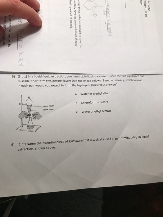 Solved In a liquid-liquid extraction, two immiscible liquids | Chegg.com
