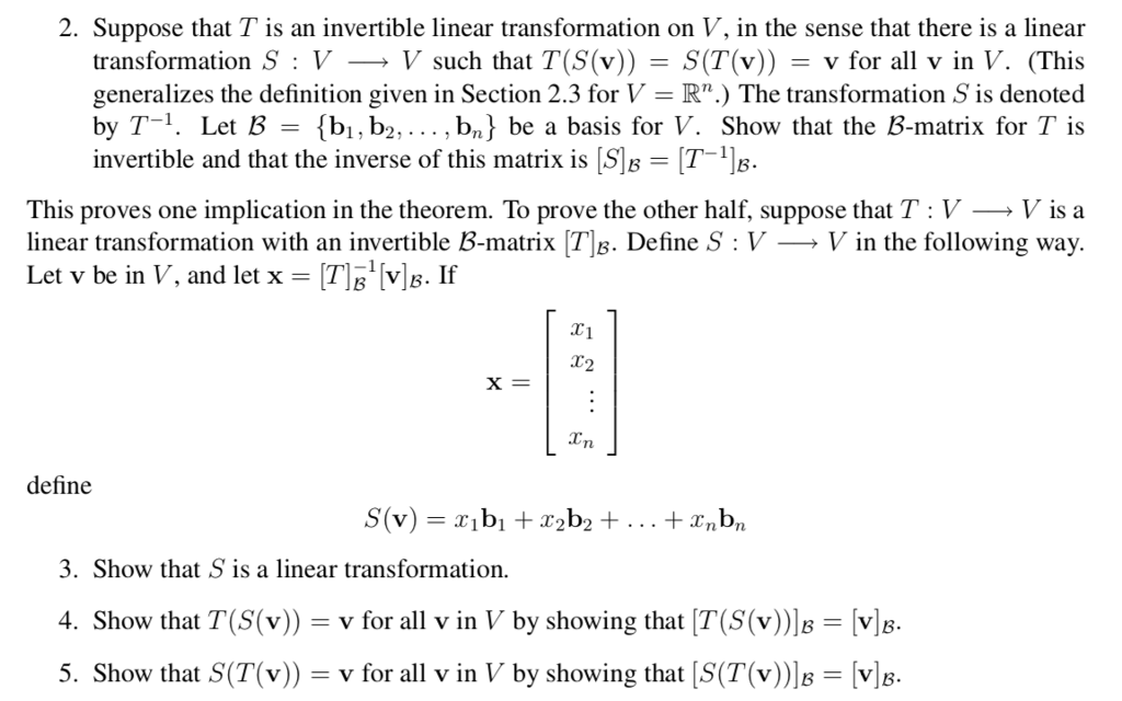 Solved 2. Suppose that T is an invertible linear | Chegg.com