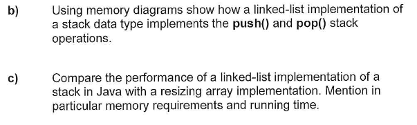 Solved b) Using memory diagrams show how a linked-list | Chegg.com