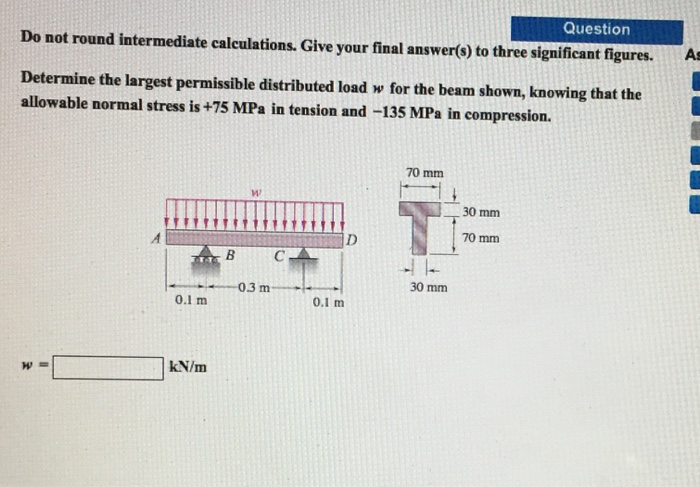Solved Determine the largest permissible distributed load w | Chegg.com