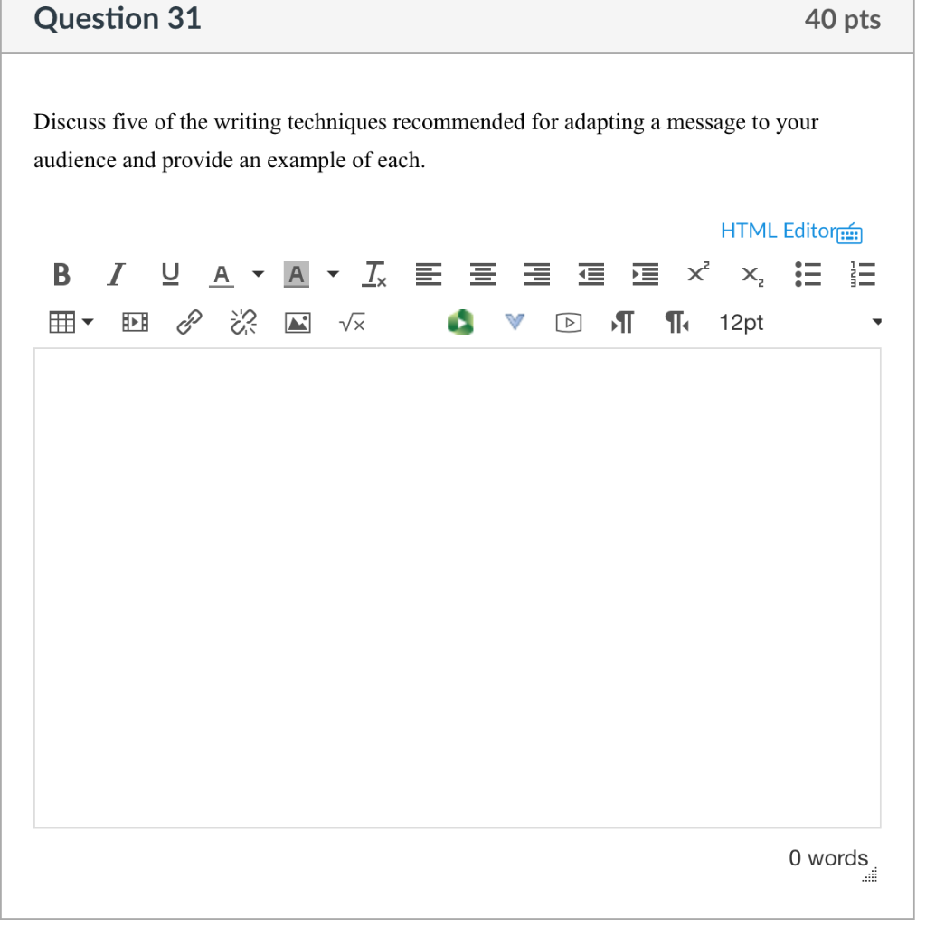 Solved Question 31 40 pts Discuss five of the writing | Chegg.com