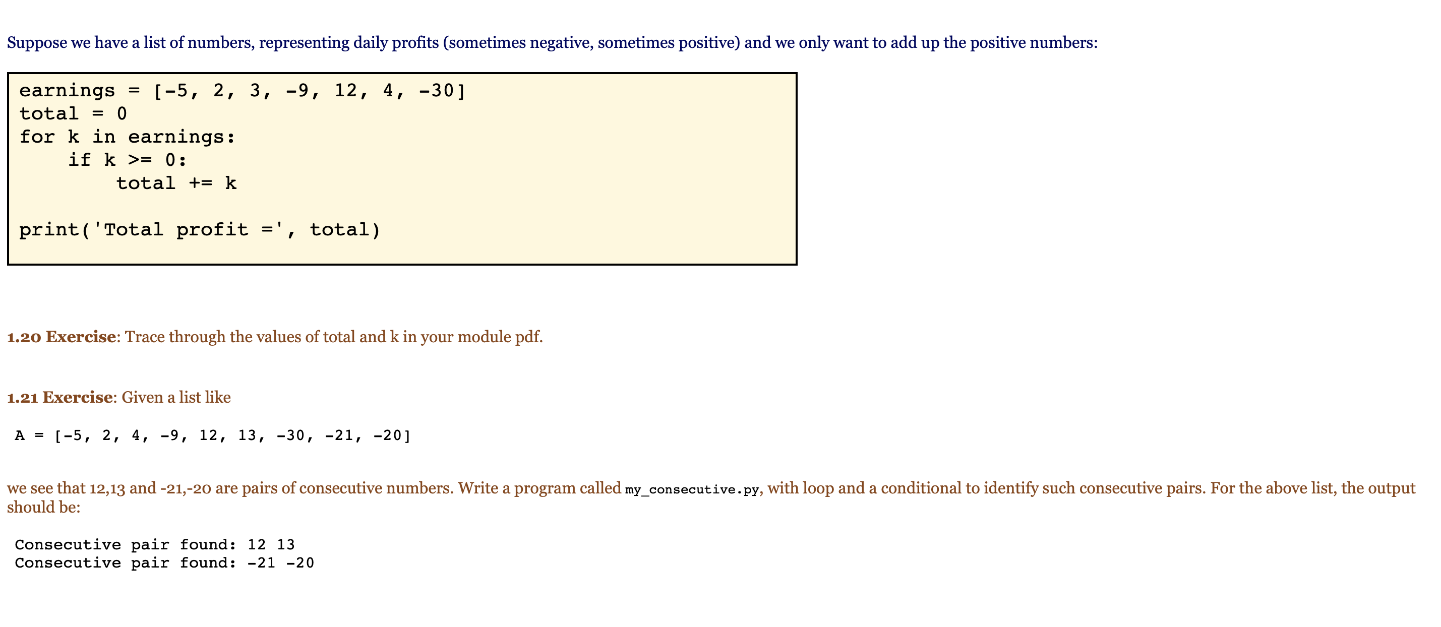 Solved Suppose we have a list of numbers, representing daily | Chegg.com