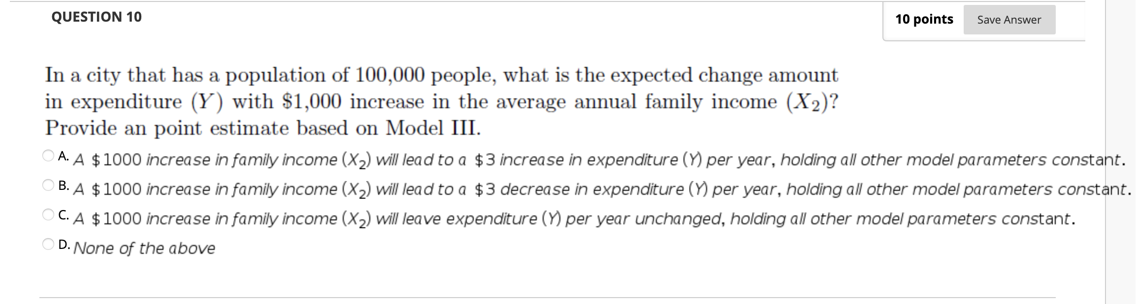 Solved Now consider the interaction model Model III: y = Bo | Chegg.com