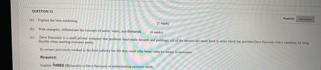 Solved QUESTION 13 10 points Save Answer (a) Explain the | Chegg.com