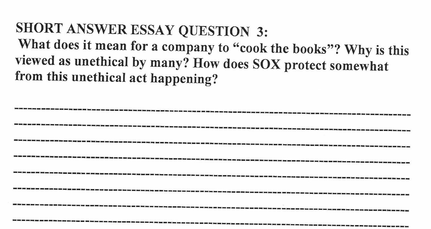 Solved SHORT ANSWER ESSAY QUESTION 3: What does it mean for | Chegg.com