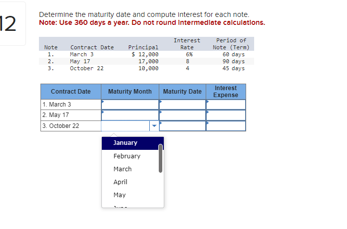 Solved Determine the maturity date and compute interest for | Chegg.com