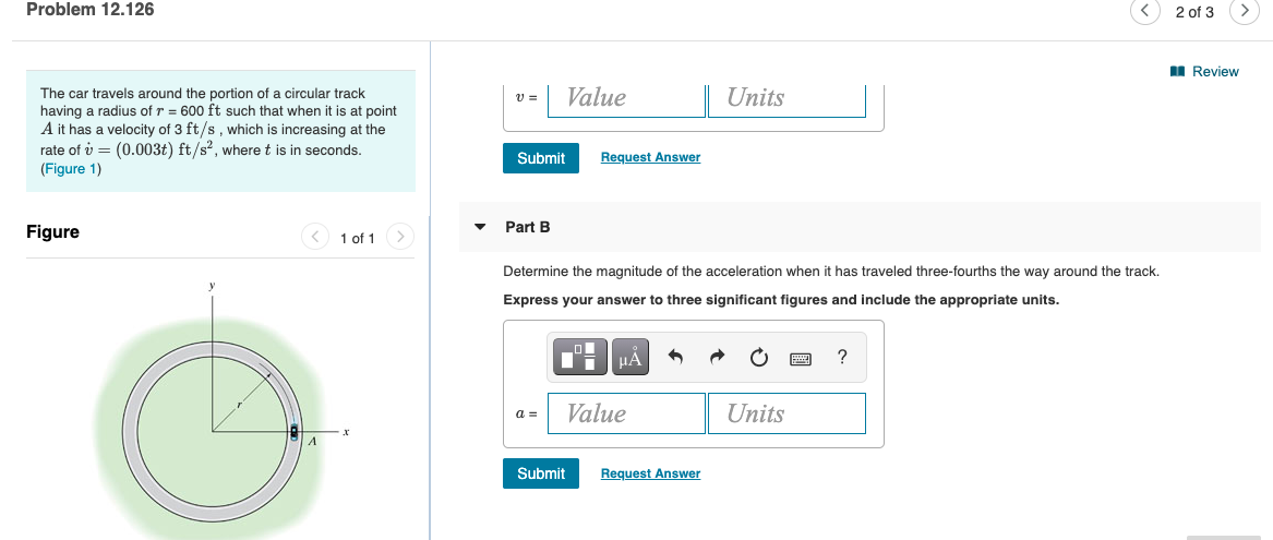 Solved Problem 12.126 2 of 3 A Review The car travels around | Chegg.com