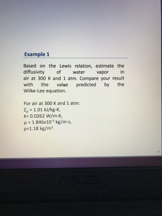 Solved Example 1 Based on the Lewis relation, estimate the | Chegg.com
