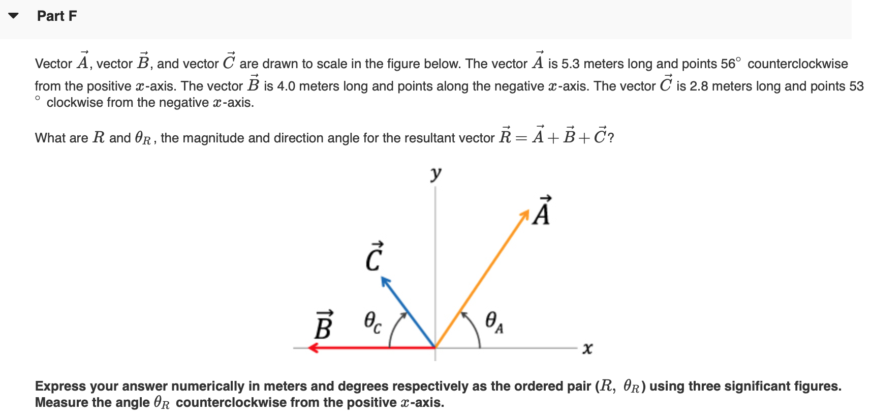 Solved Figure 1 of 1 у А о. В өс ө, A - x Part C Vector A, | Chegg.com